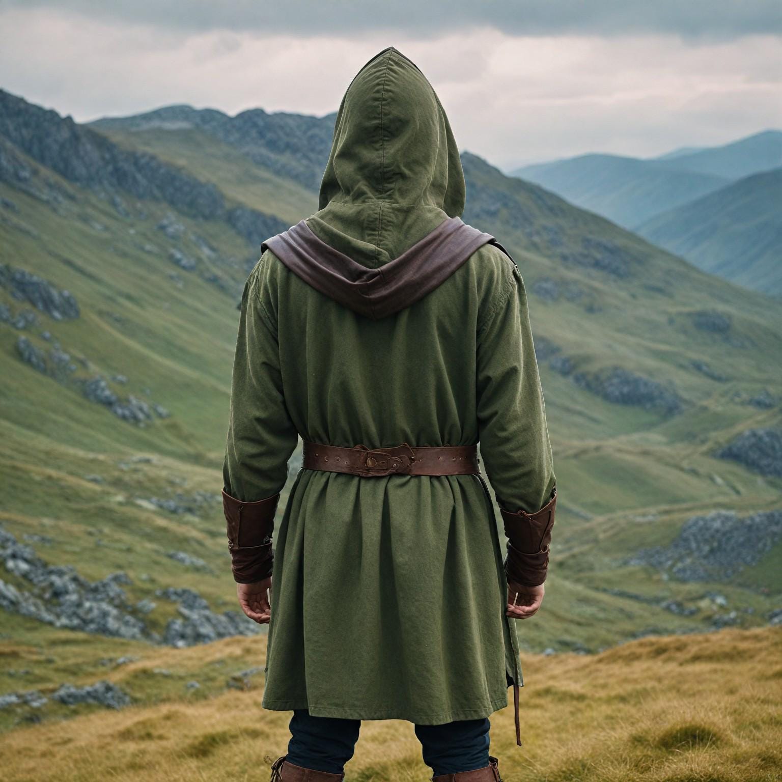 Medieval Green Hooded Tunic | Viking-inspired Men's Costume ...