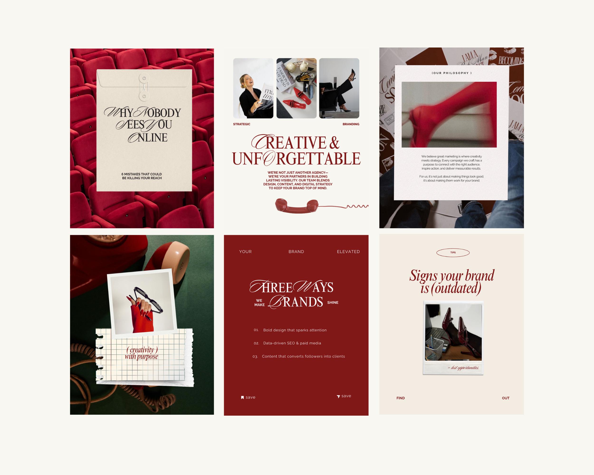Creative Agency Instagram Post Templates: Editable Canva Design - Etsy
