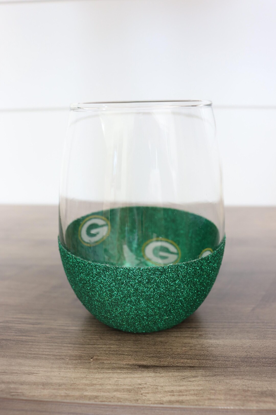 Sports Glittered Peek a Boo Wine Glass - Etsy