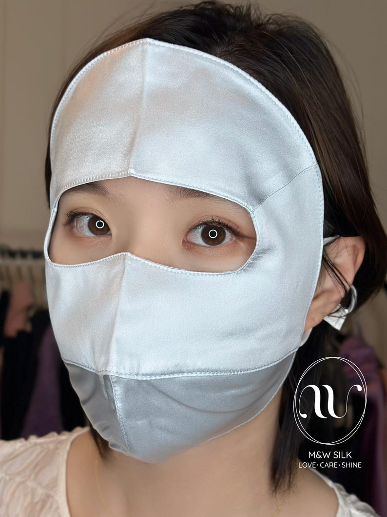 Mulberry Silk Face Mask, Full UV Protection, Hydrating Cooling Mask - Etsy