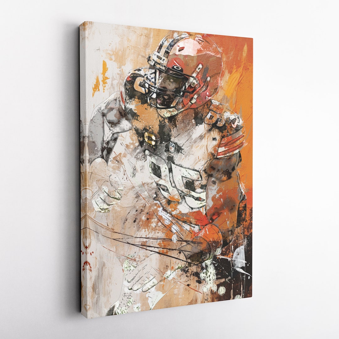 Myles Garrett Poster Cleveland Browns NFL Abstract Painting Canvas Wall ...