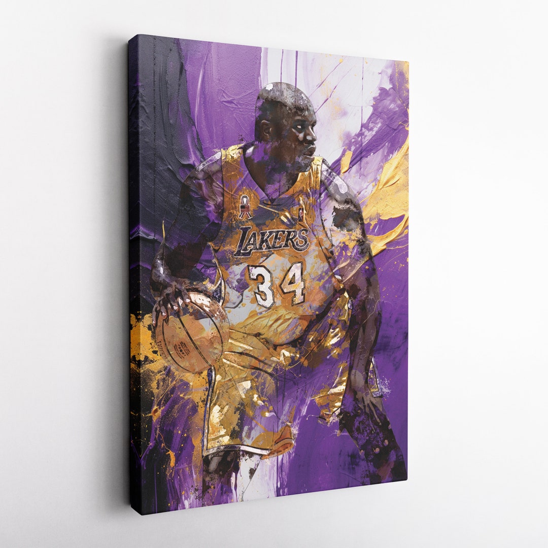 Shaquille O’neal Los Angeles Lakers NBA Poster - Abstract Canvas Wall ...