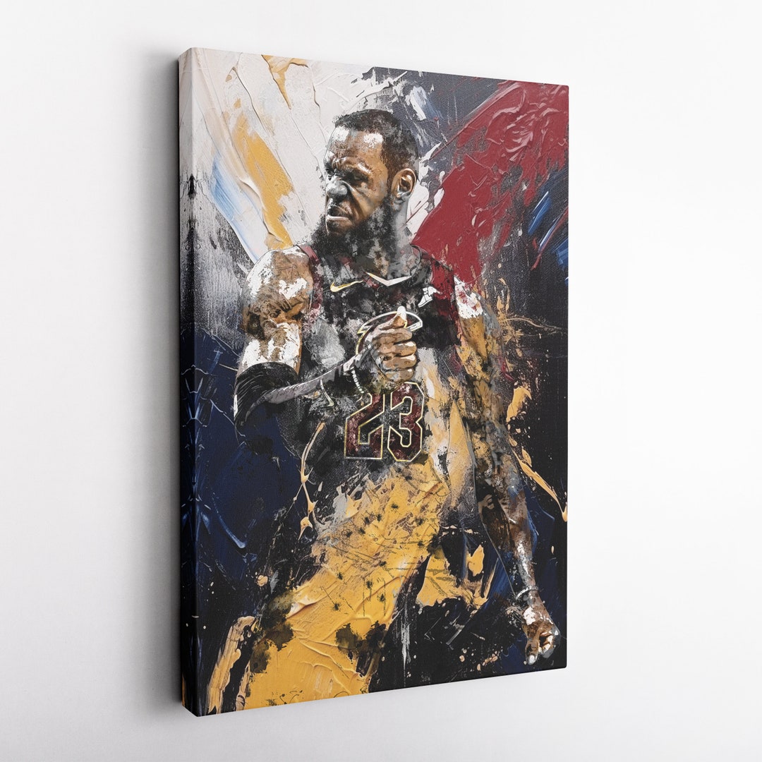 Lebron James Poster Cleveland Cavaliers NBA Abstract Painting Canvas ...