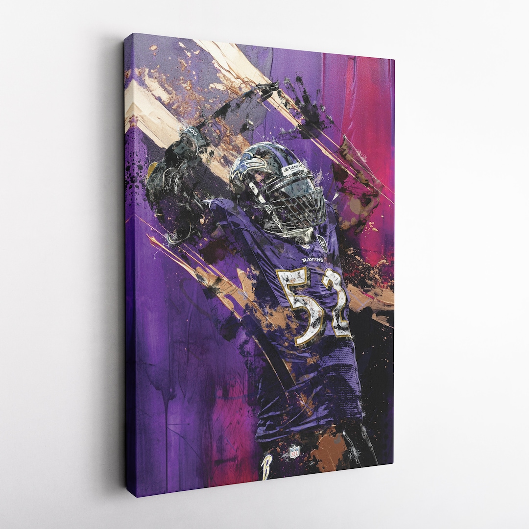 Ray Lewis Poster Baltimore Ravens NFL Abstract Painting Canvas Wall Art ...