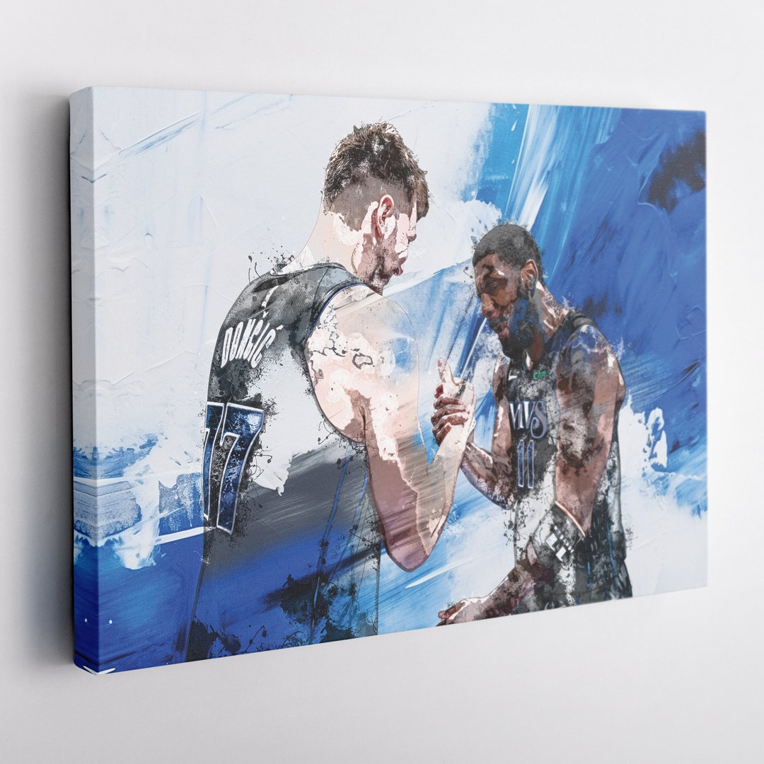 Luka Doncic Kyrie Irving Poster Dallas Mavericks NBA Abstract Painting ...