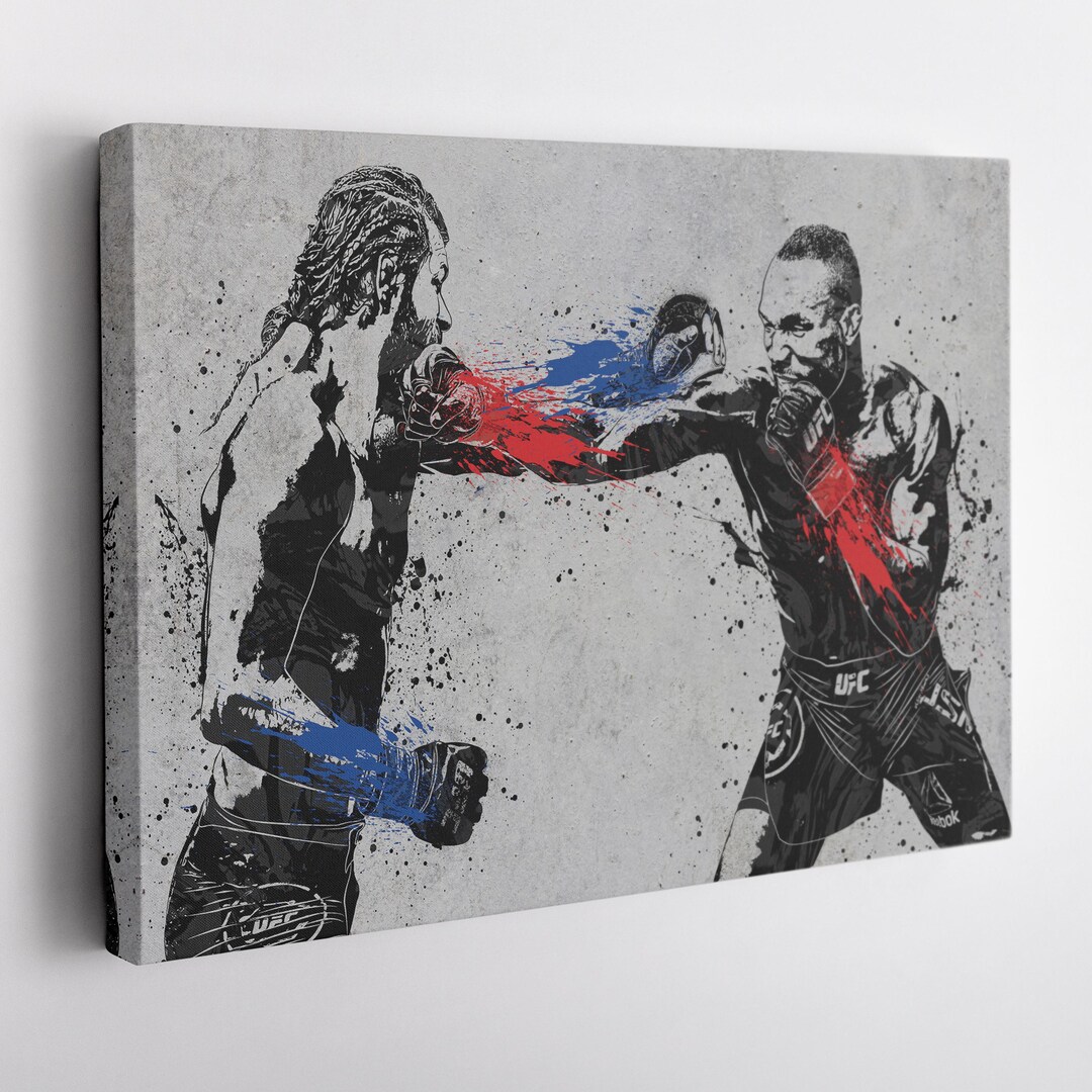 Kamaru Usman Vs. Jorge Masvidal Abstract MMA Canvas Wall Art Print ...