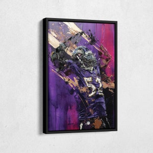 Ray Lewis Poster Baltimore Ravens NFL Abstract Painting Canvas Wall Art ...