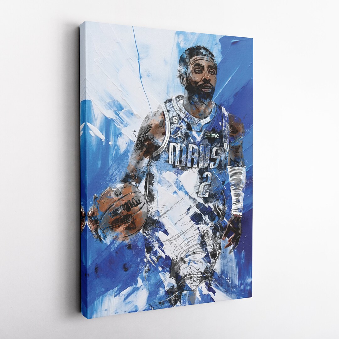 Kyrie Irving Poster Dallas Mavericks NBA Abstract Painting Canvas Wall ...
