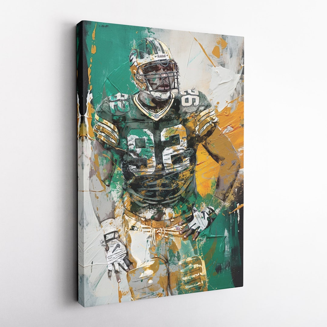 Reggie White Poster Green Bay Packers NFL Abstract Painting Canvas Wall ...