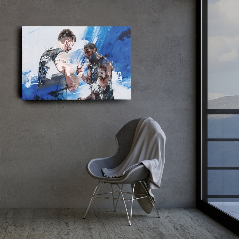 Luka Doncic Kyrie Irving Poster Dallas Mavericks NBA Abstract Painting ...