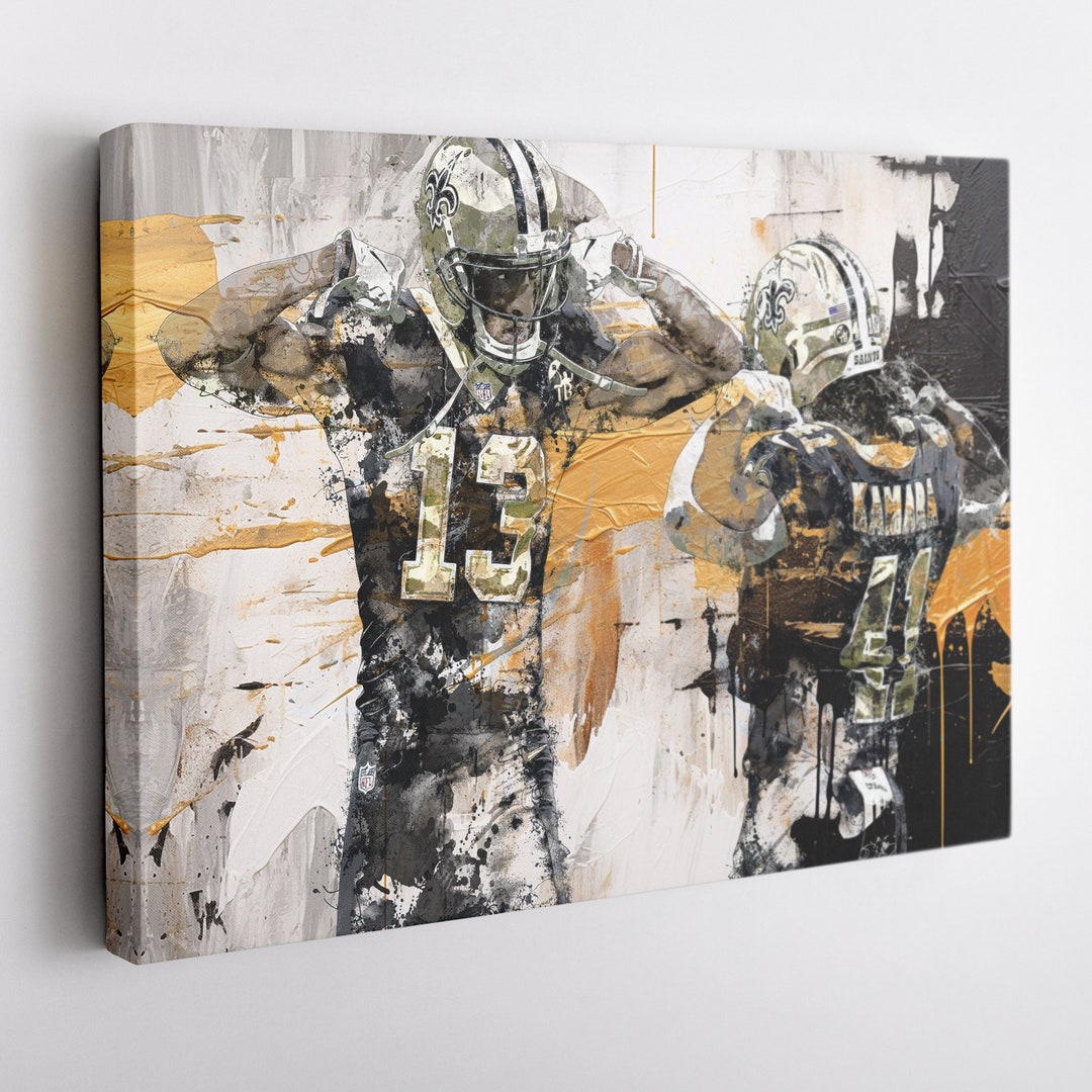 Alvin Kamara Michael Thomas Poster New Orleans Saints NFL Abstract ...