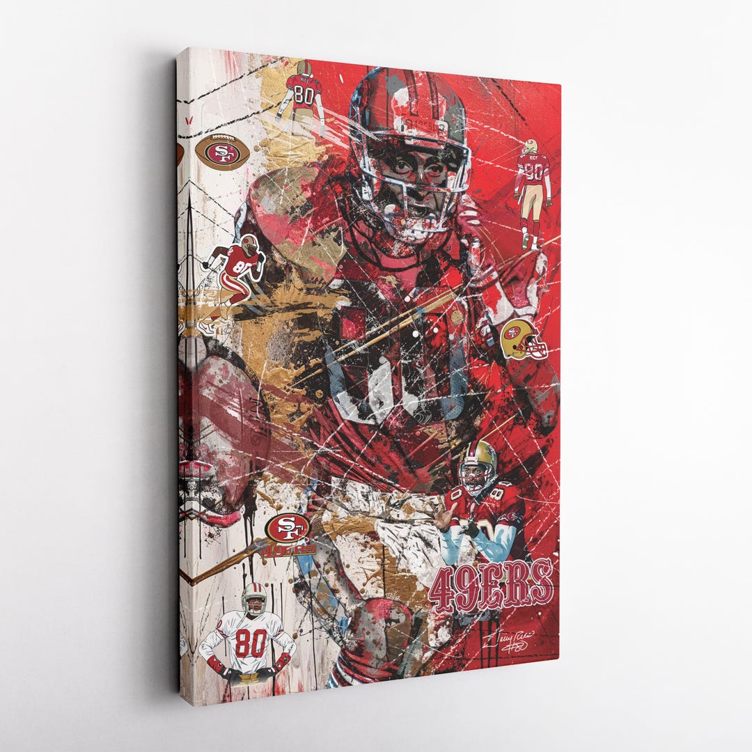 Jerry Rice Poster San Francisco 49ers NFL Abstract Painting Canvas Wall ...