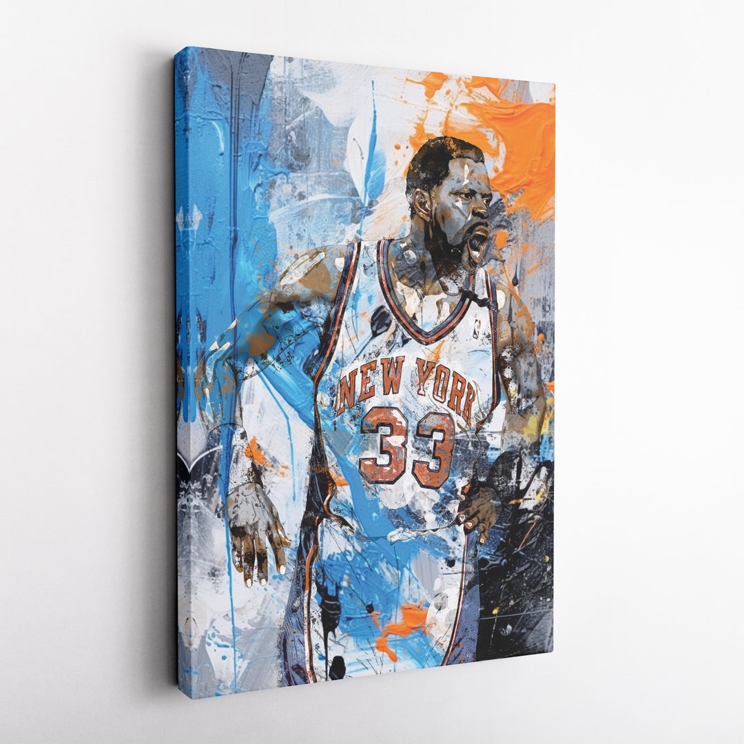 Patrick Ewing Poster New York Knicks NBA Abstract Painting Canvas Wall ...