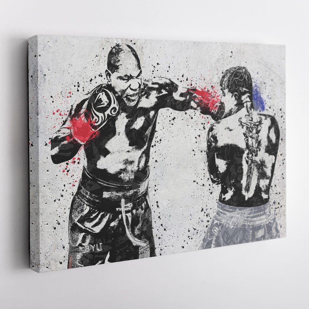 Mike Tyson Vs. Jake Paul Abstract Boxing Canvas Wall Art Print Poster ...