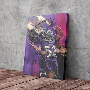 Ray Lewis Poster Baltimore Ravens NFL Abstract Painting Canvas Wall Art ...