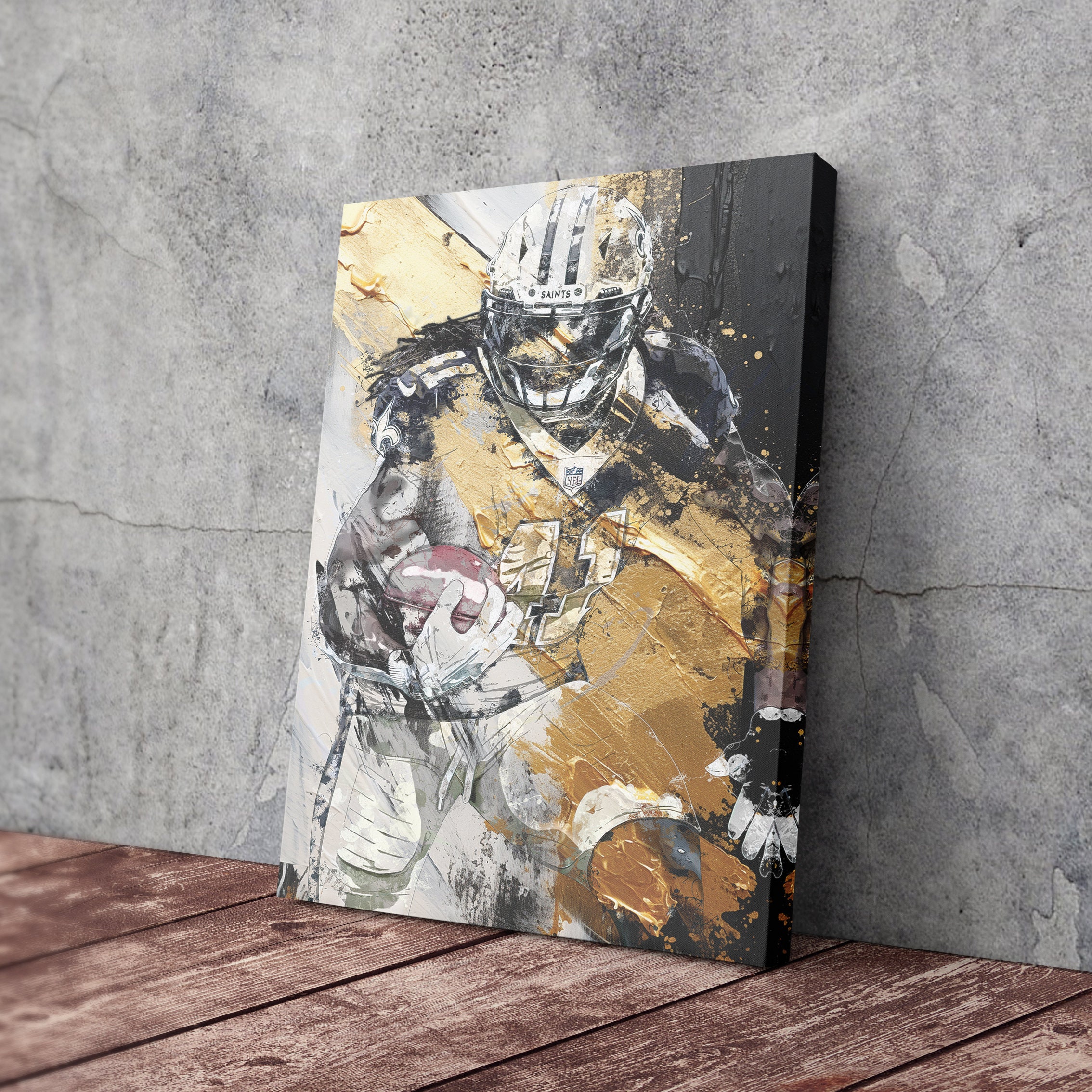 Alvin Kamara Poster New Orleans Saints NFL Abstract Painting Canvas ...