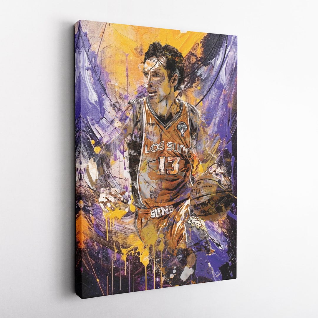 Steve Nash Poster Phoenix Suns NBA Abstract Painting Canvas Wall Art ...