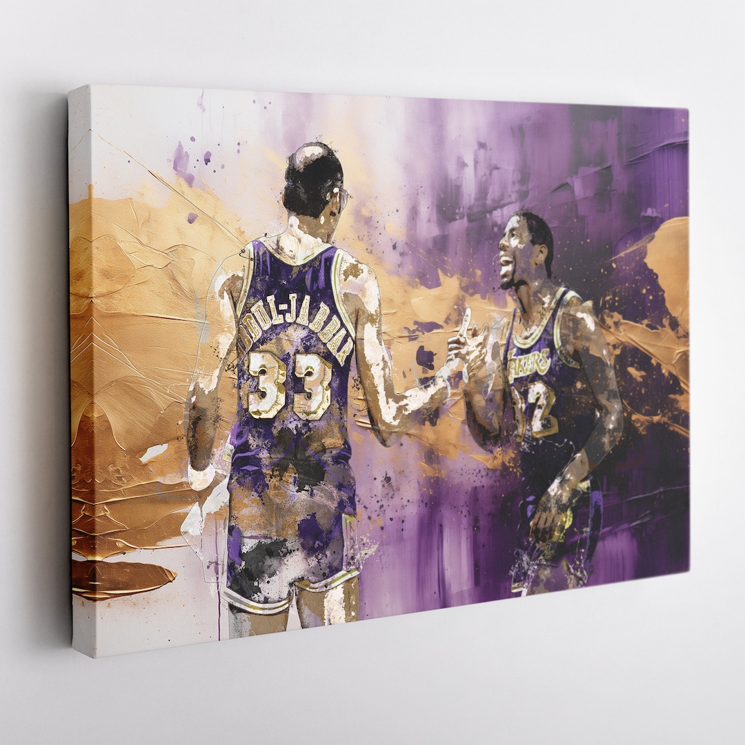 Magic Johnson Kareem Abdul-jabbar Poster Los Angeles Lakers Abstract ...