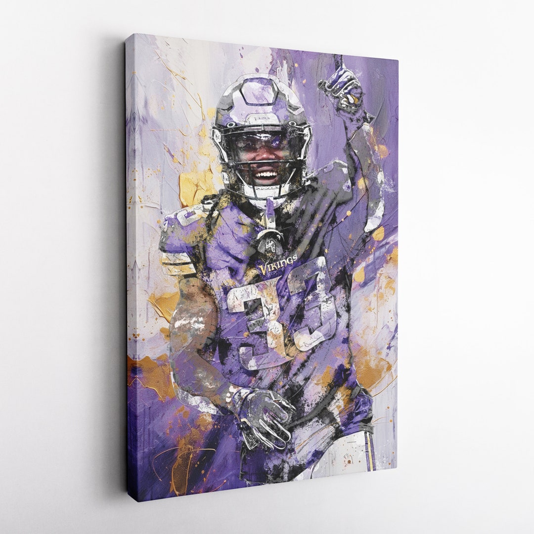 Dalvin Cook Poster Minnesota Vikings NFL Abstract Painting Canvas Wall ...