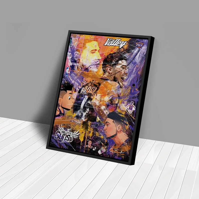 Devin Booker Poster Phoenix Suns NBA Abstract Painting Canvas Wall Art ...