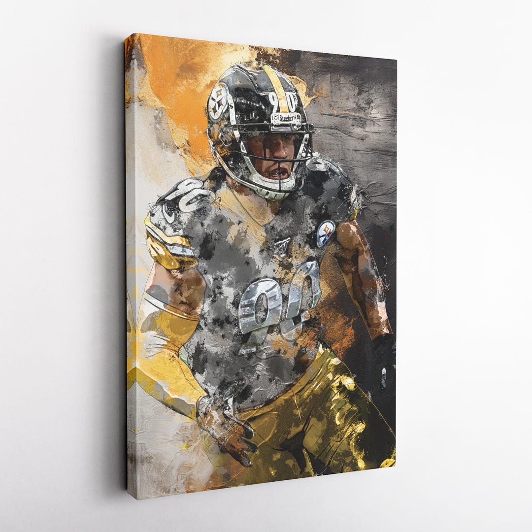 T. J. Watt Poster Pittsburgh Steelers NFL Abstract Painting Canvas Wall ...