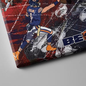 Justin Fields Poster Chicago Bears NFL Abstract Painting Canvas Wall ...