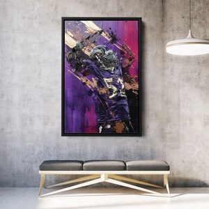 Ray Lewis Poster Baltimore Ravens NFL Abstract Painting Canvas Wall Art ...