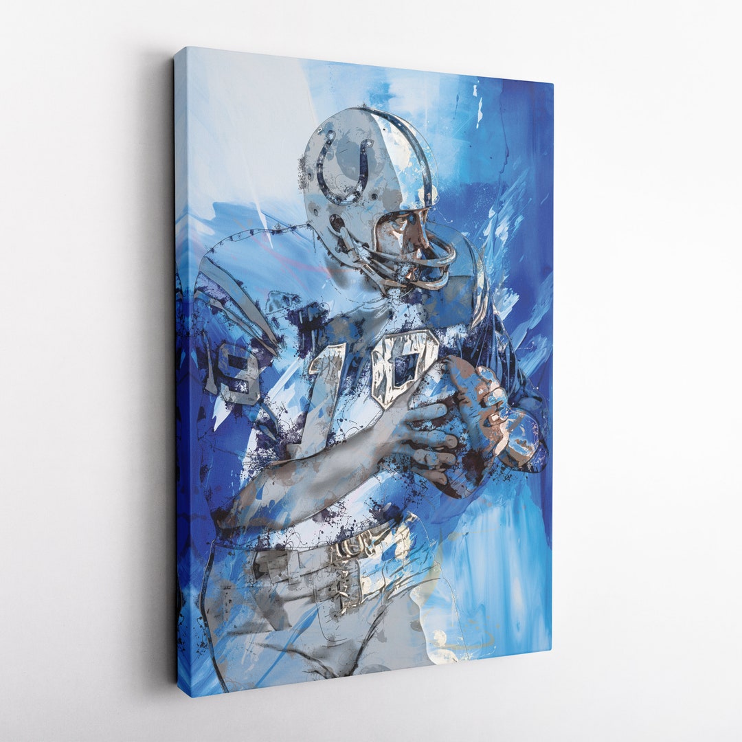 Johnny Unitas Poster Baltimore Colts NFL Abstract Painting Canvas Wall ...