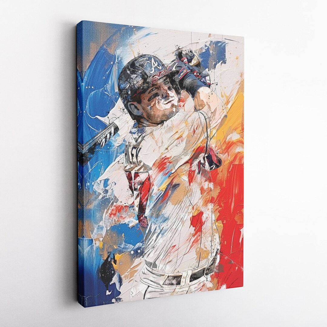 Austin Riley Poster Atlanta Braves MLB Abstract Painting Canvas Wall ...