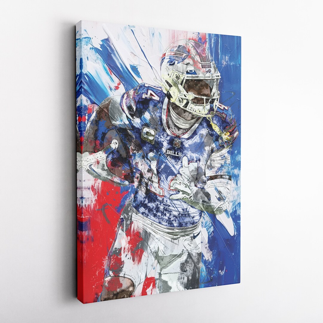 Stefon Diggs Poster Buffalo Bills NFL Abstract Painting Canvas Wall Art ...