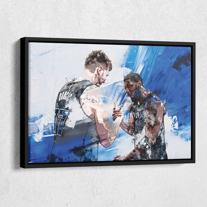 Luka Doncic Kyrie Irving Poster Dallas Mavericks NBA Abstract Painting ...