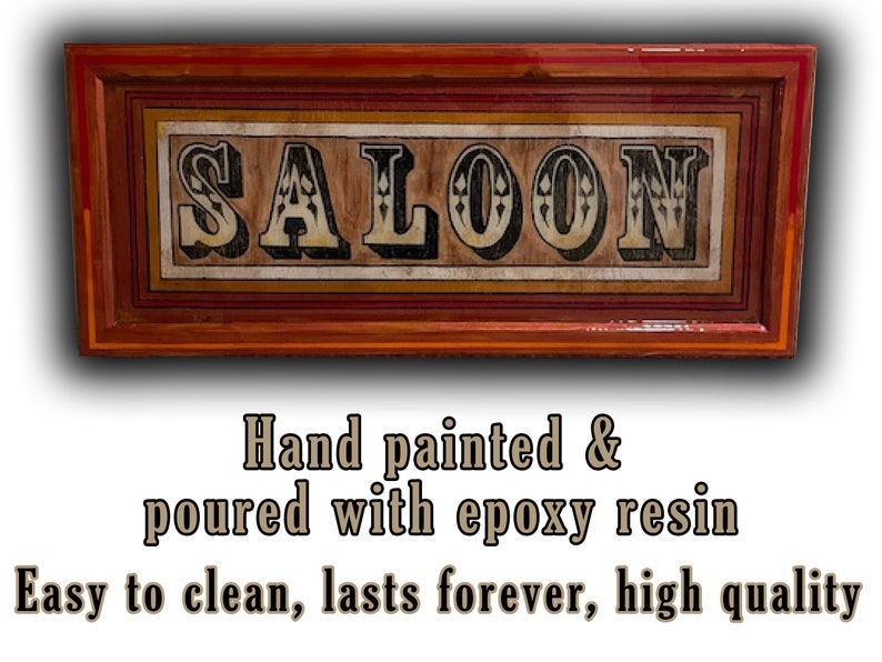 Rustic Saloon Sign, Bar & Lounge Sign, Tavern Wall Art, Western Saloon ...