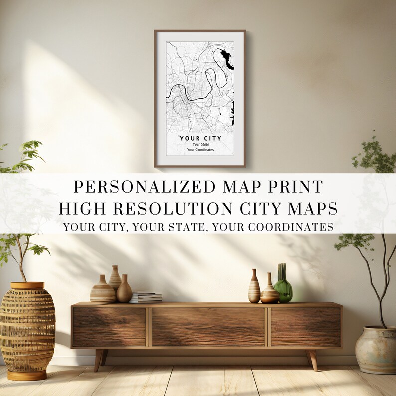 Custom City Map Digital Prints Map Print Wall Art City Map Prints Map ...