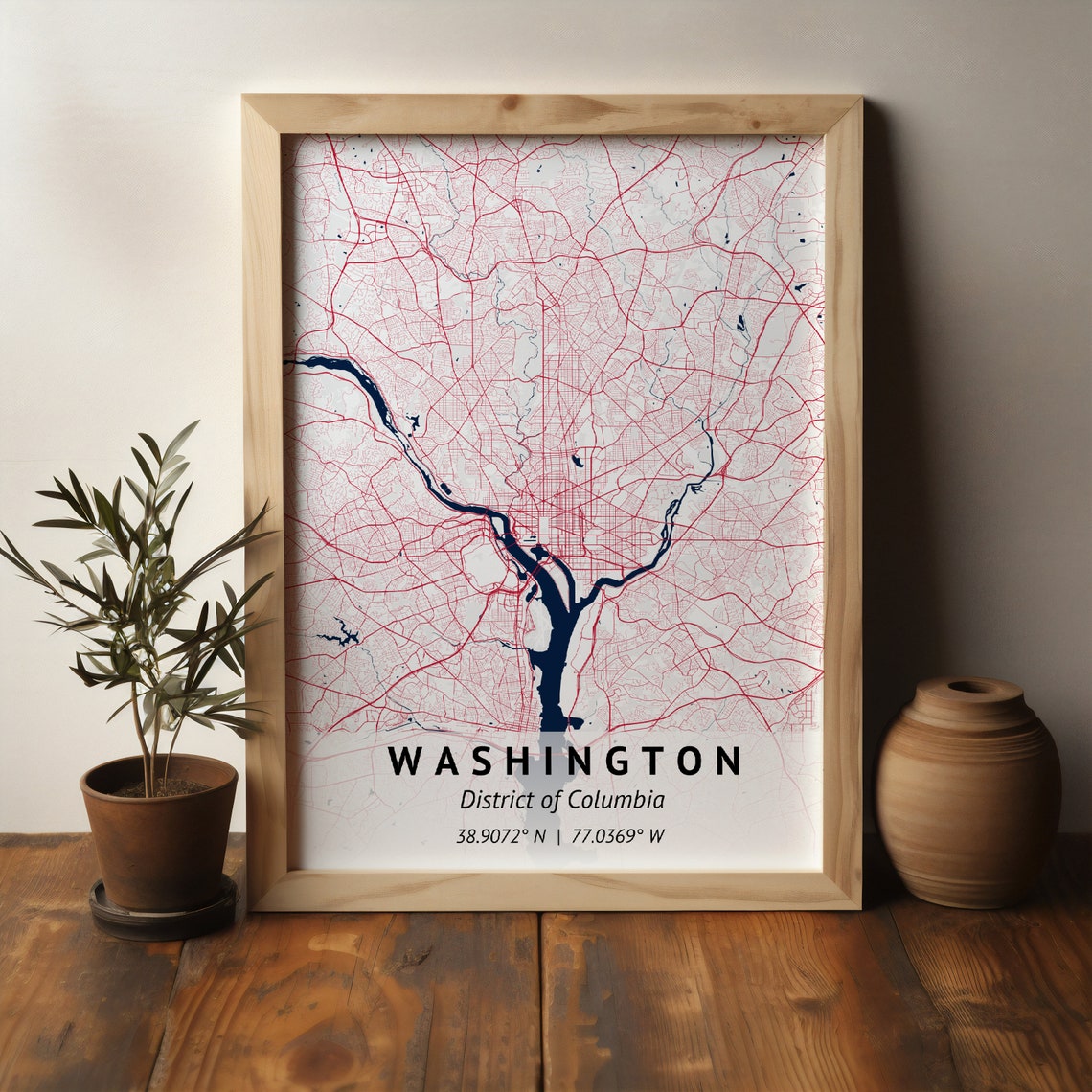 Custom City Map Washington DC Map Print City Map Print Washington DC ...