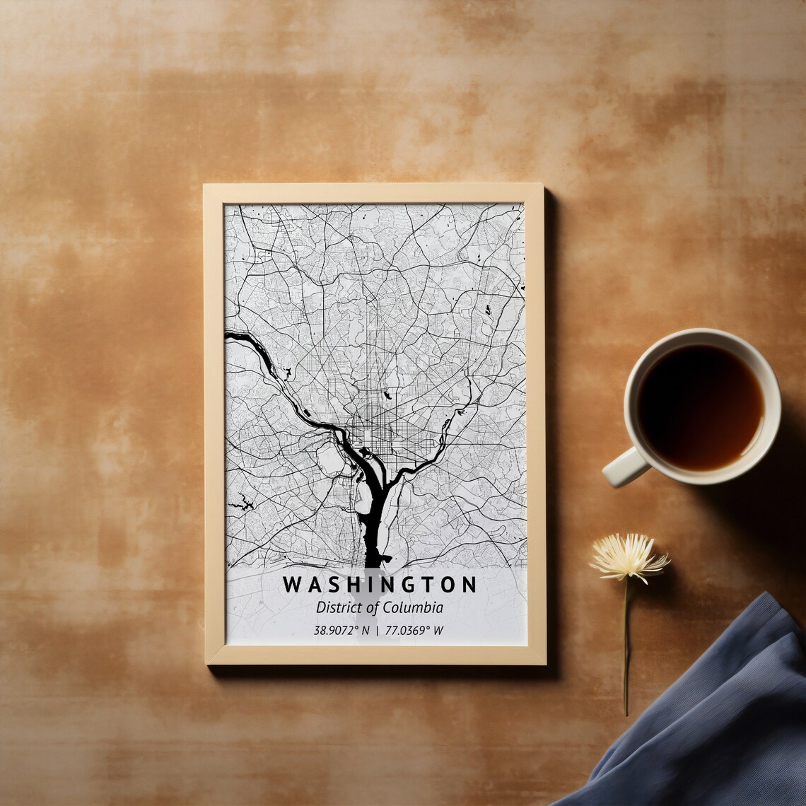 Custom City Map Washington DC Map Print City Map Print Washington DC ...