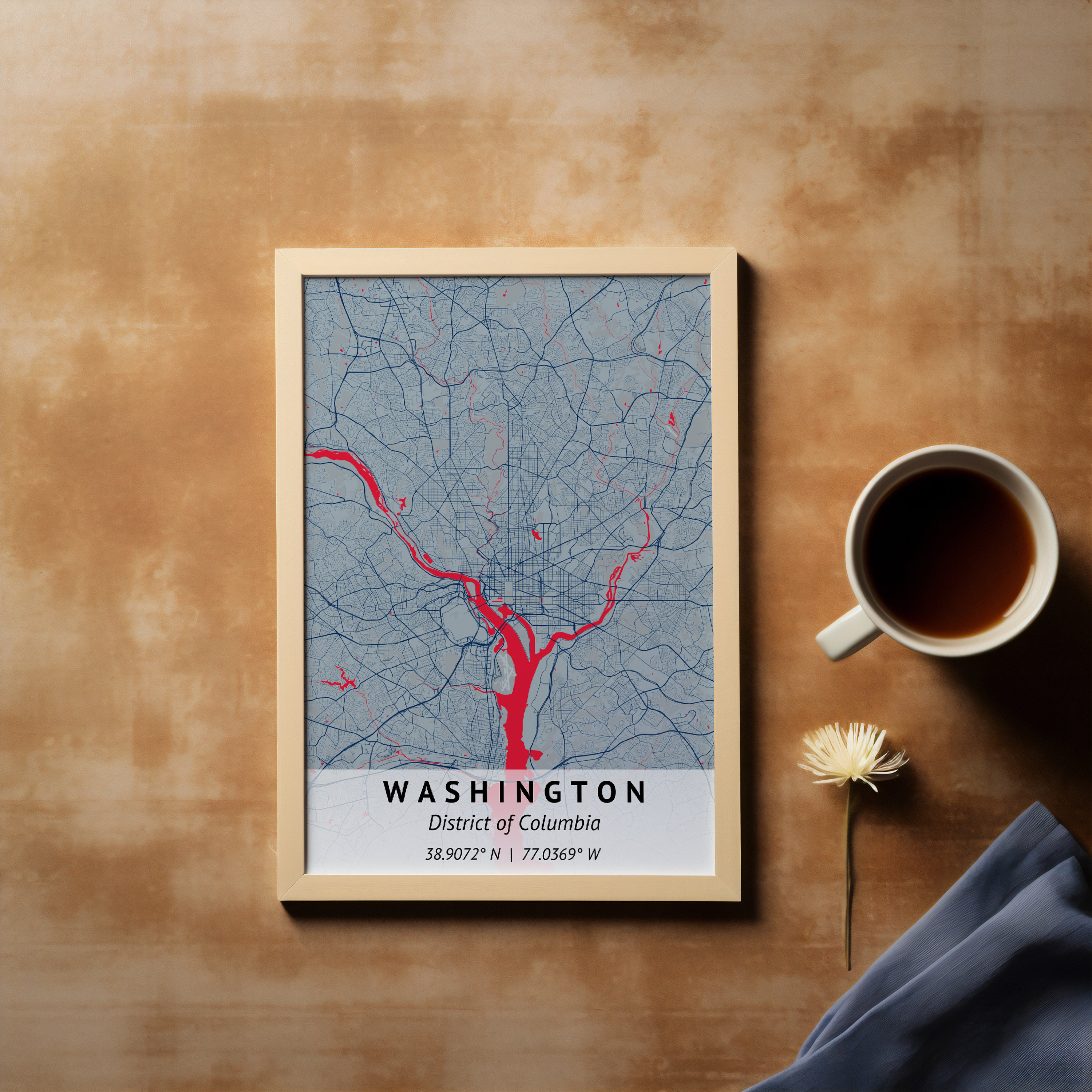 Custom City Map Washington DC Map Print City Map Print Washington DC ...