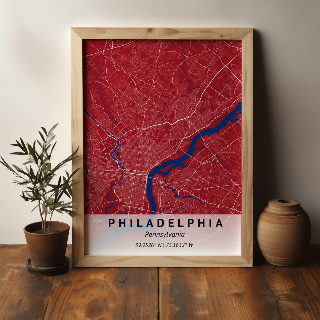 Custom City Map Philadelphia Map Print City Map Print Philadelphia Map ...