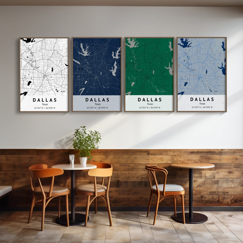 Custom City Map Dallas Digital Download Folder | Map Print Digital ...