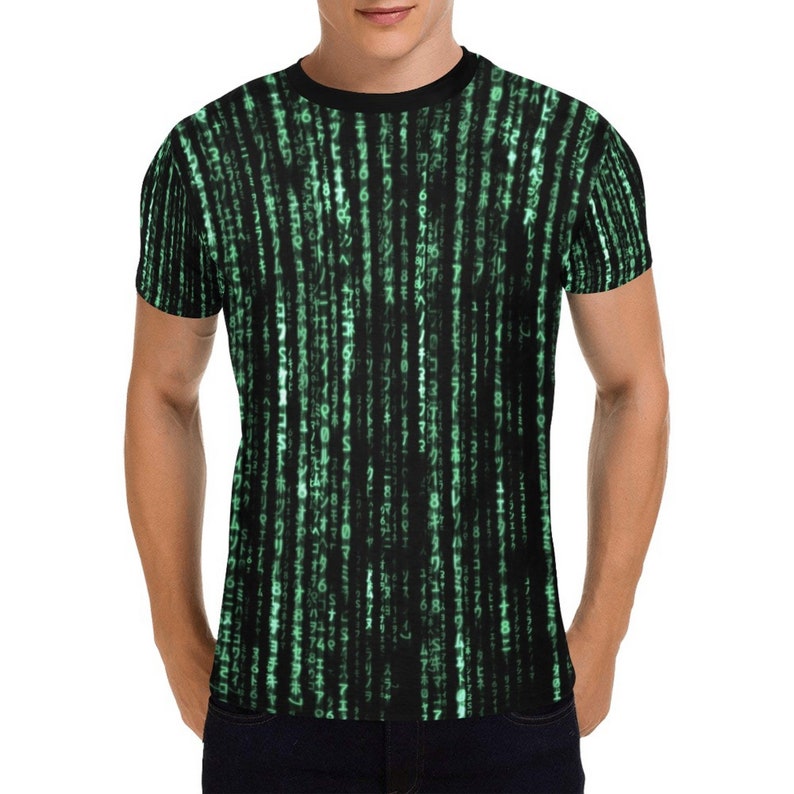 Men's Matrix Raining Code Programming Coding Geek T-shirt Tee USA Size ...