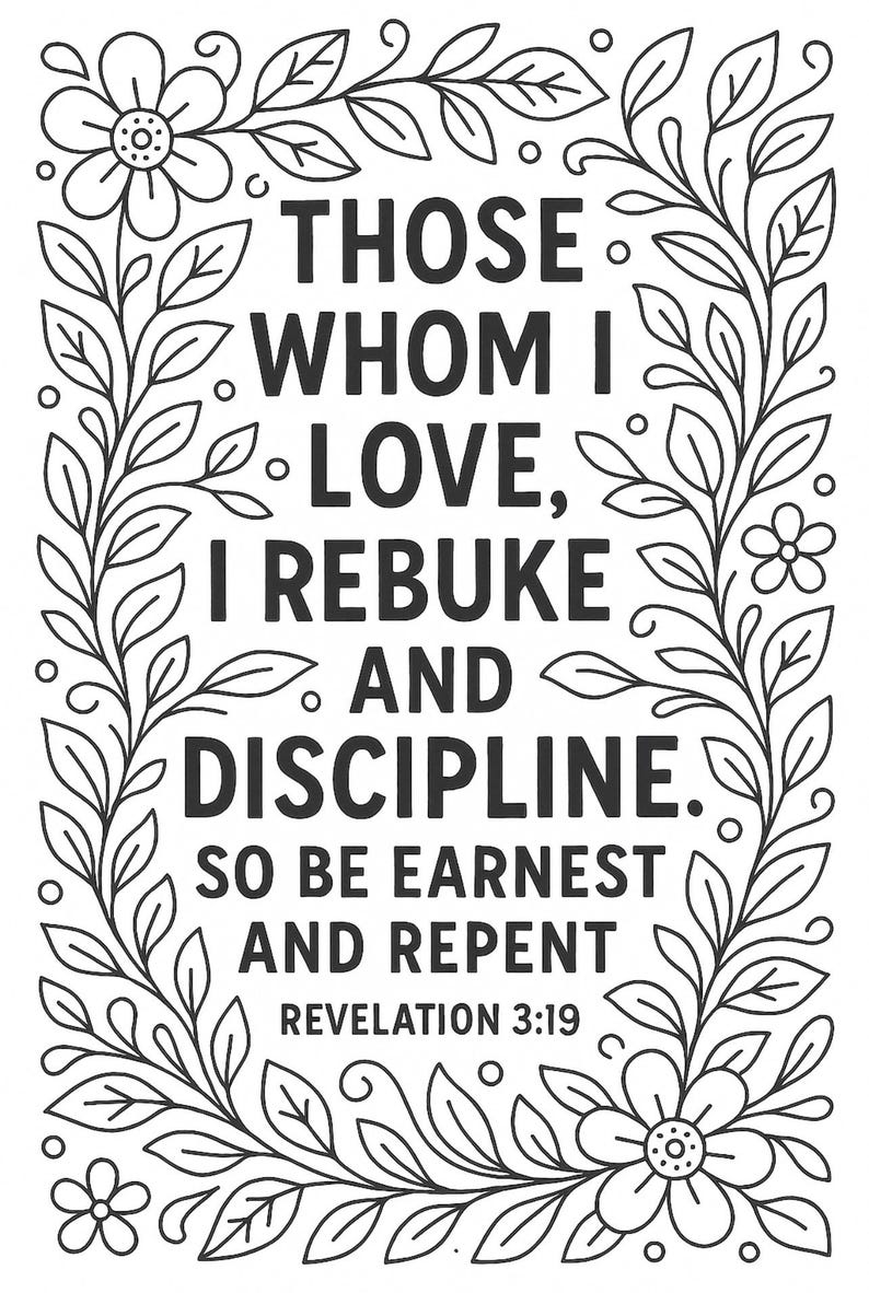 Revelation 3:19 Coloring Page | Bible Verse Printable | Christian ...