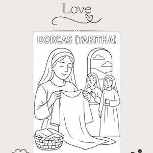 Dorcas Tabitha Bible Coloring Page | Acts 9:36-42 Printable | Serving ...