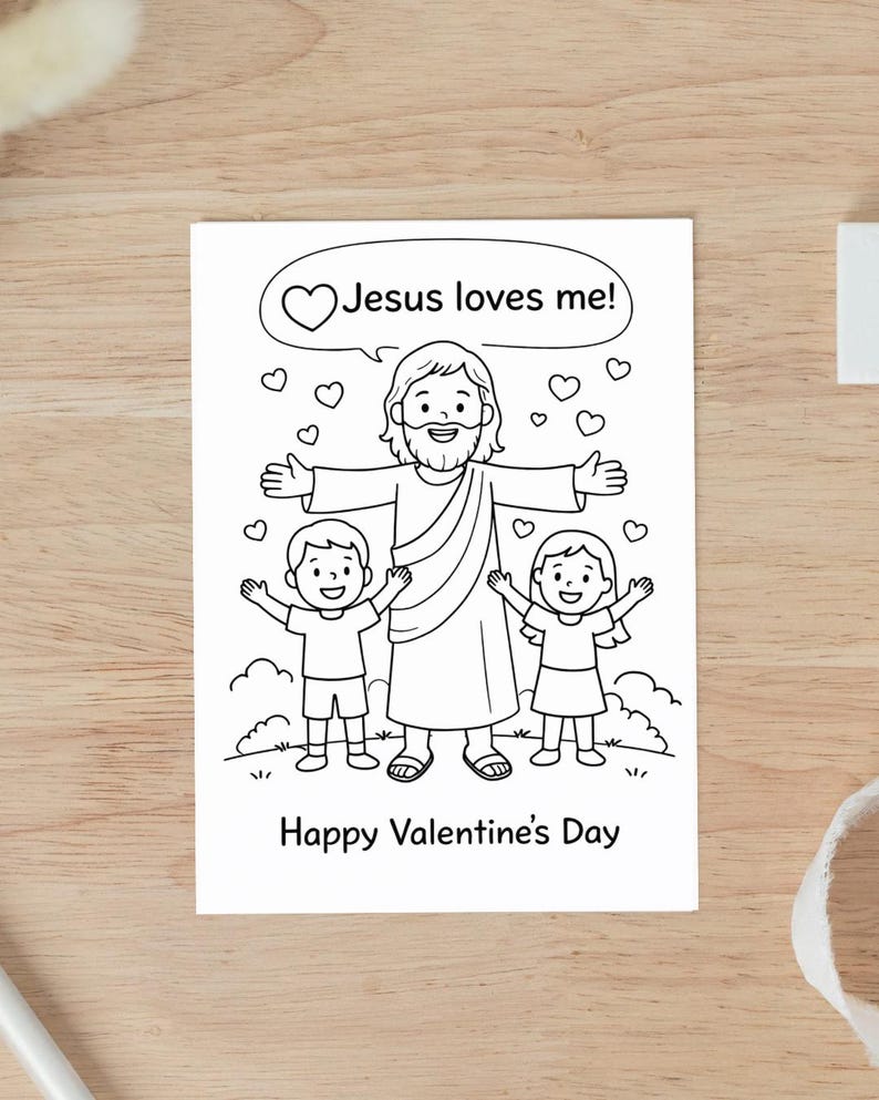 Jesus Loves Me Valentine Coloring Page - Etsy