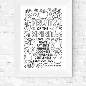 Fruit of the Spirit Coloring Page | Galatians 5:22-23 Bible Verse ...