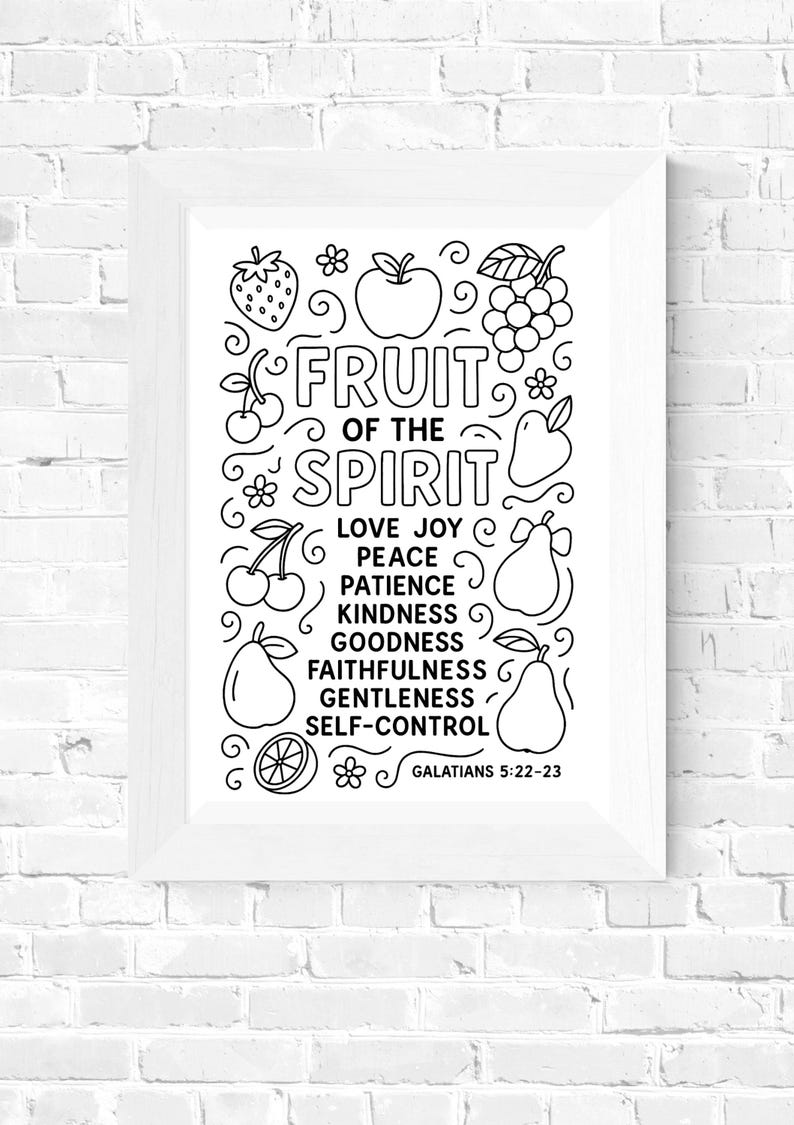 Fruit of the Spirit Coloring Page | Galatians 5:22-23 Bible Verse ...