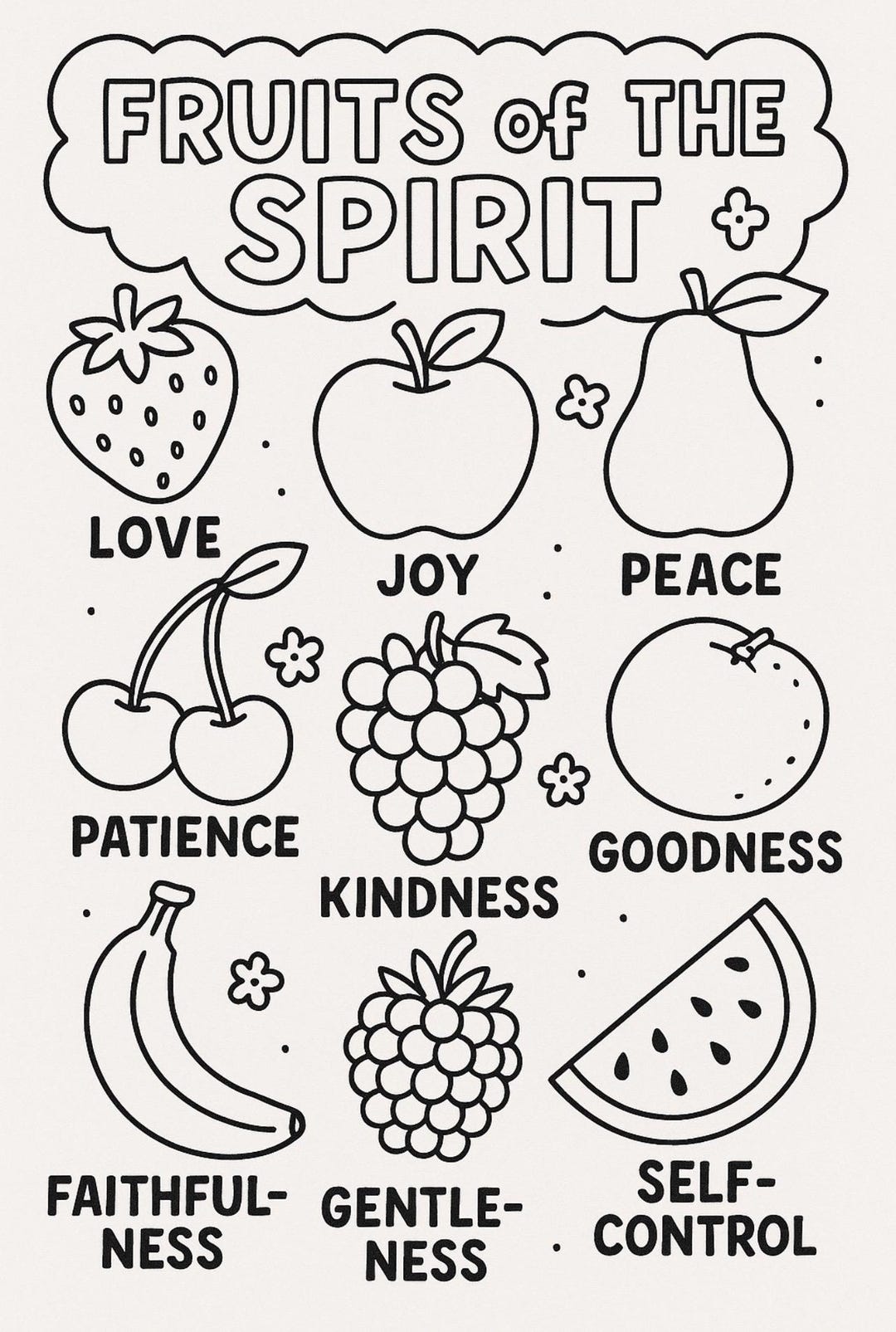 Fruits of the Spirit Coloring Page | Christian Preschool Printable ...