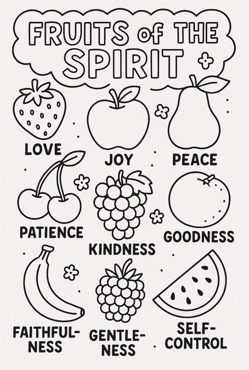 Fruits of the Spirit Coloring Page | Christian Preschool Printable ...