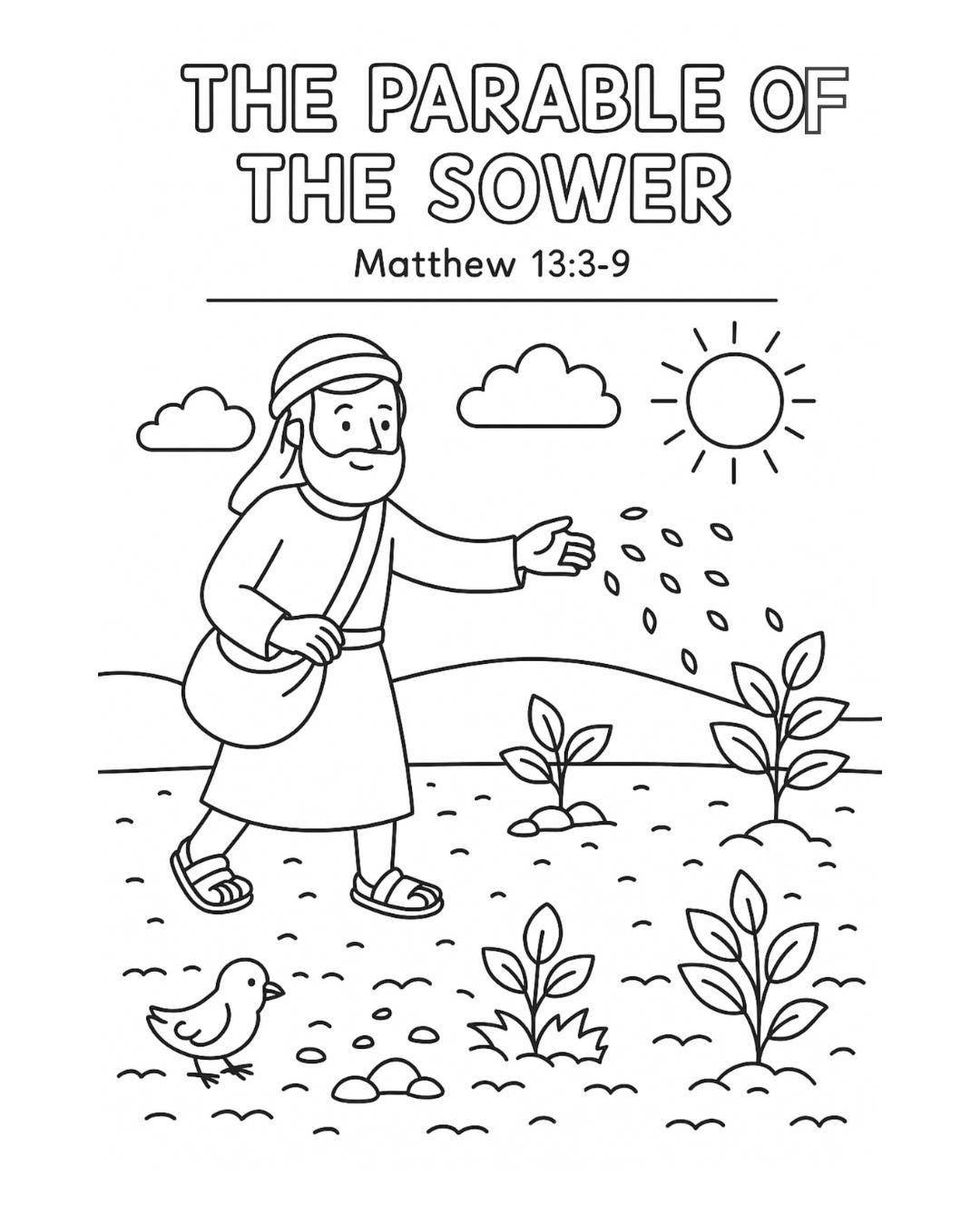 Parable of the Sower Coloring Pages | Bible Story Printable (digital ...