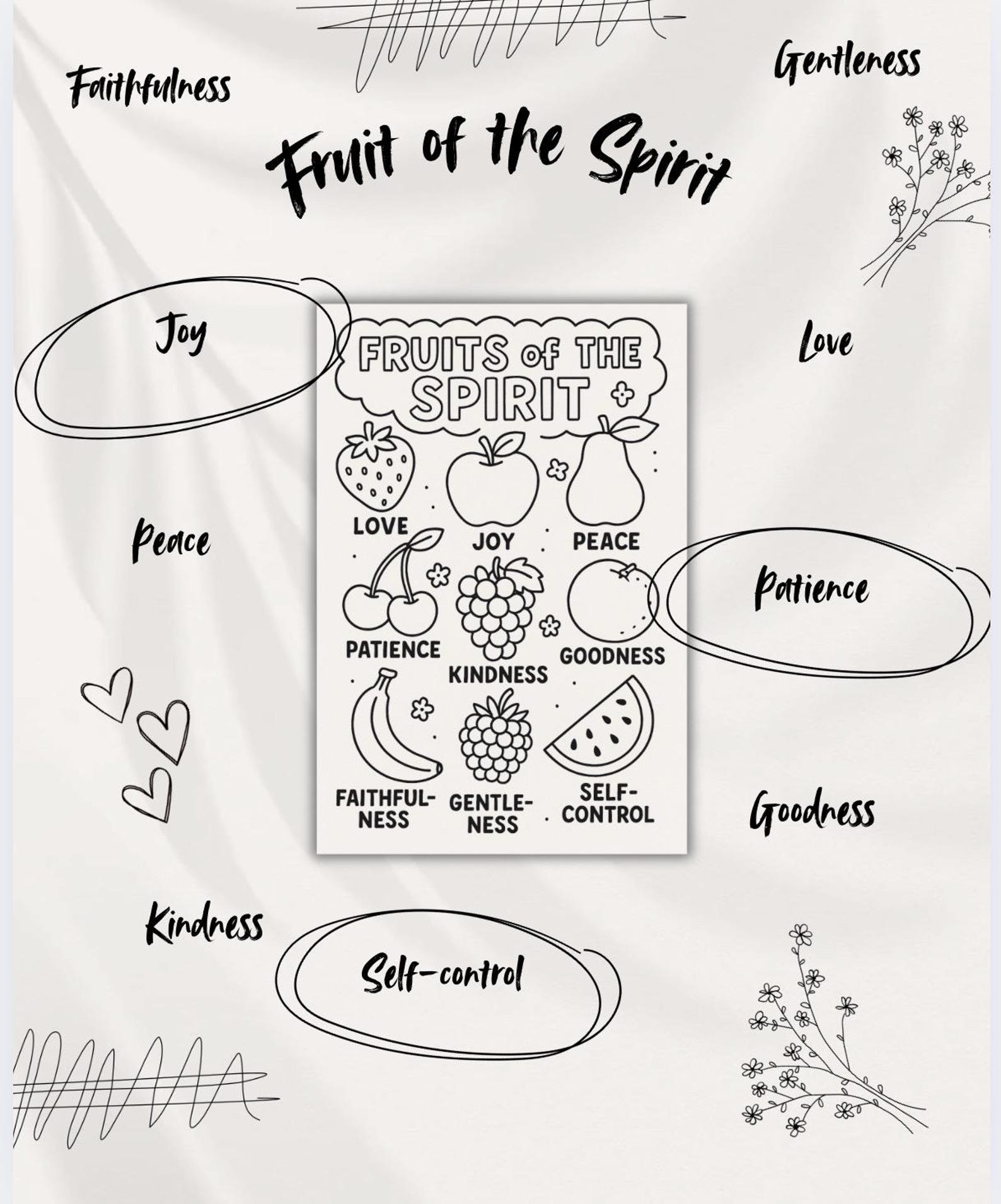 Fruits of the Spirit Coloring Page | Christian Preschool Printable ...