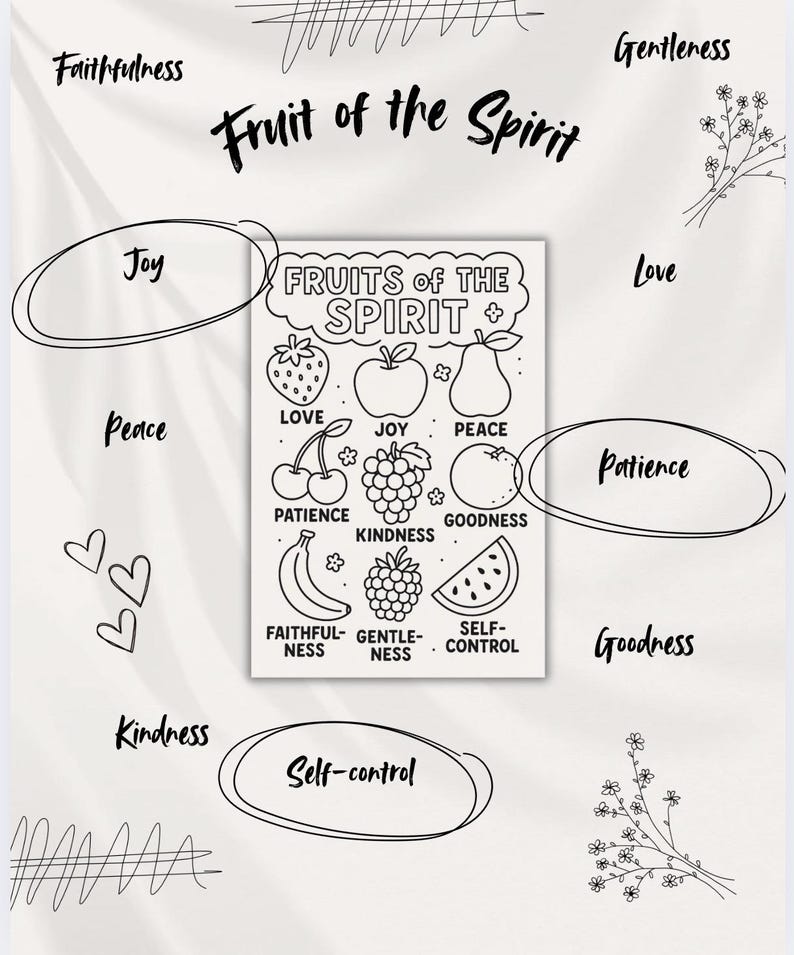 Fruits of the Spirit Coloring Page | Christian Preschool Printable ...