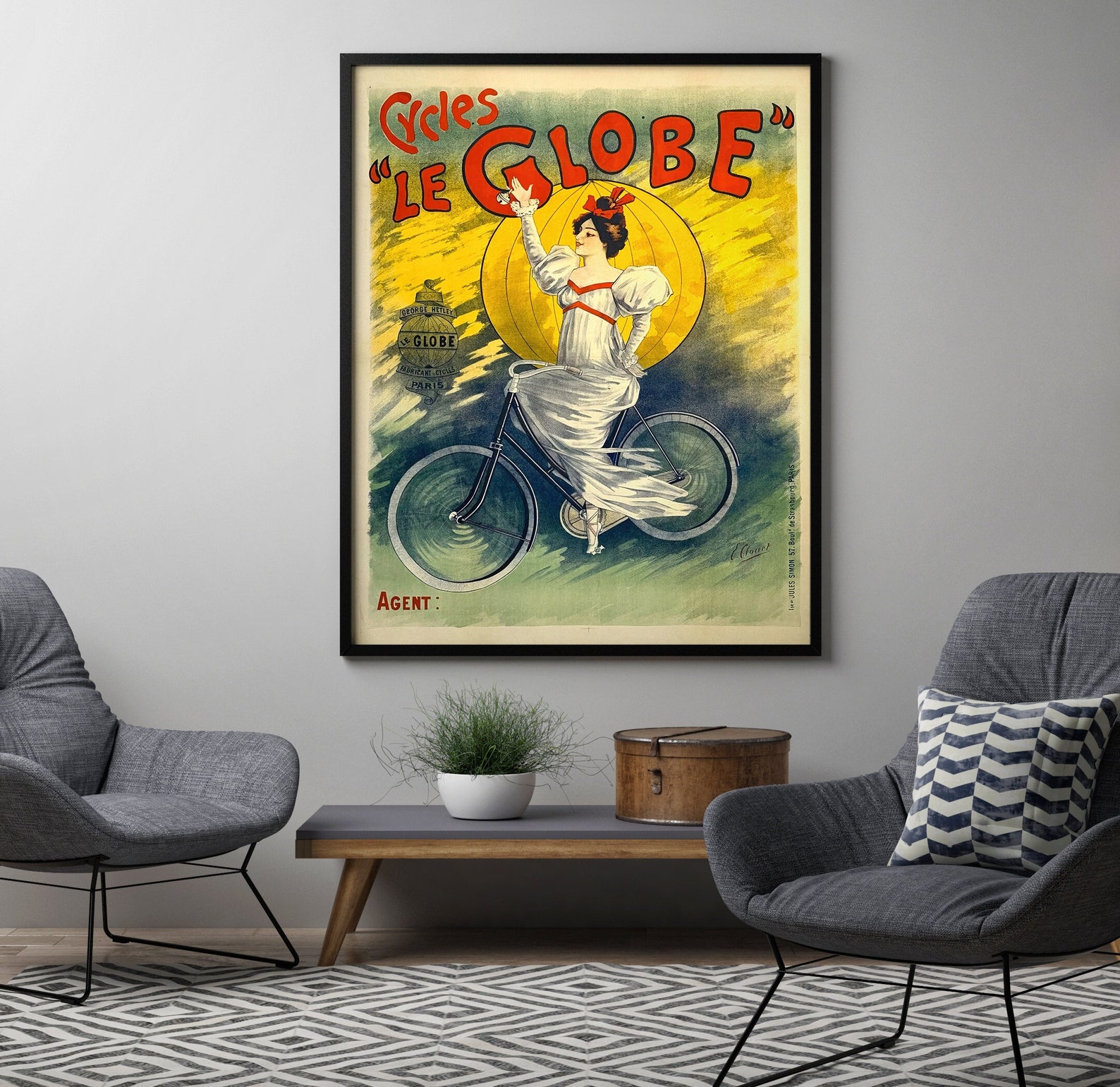 Vintage Cycling Poster Retro Bicycle Print Art Advertisement Cycles Le ...